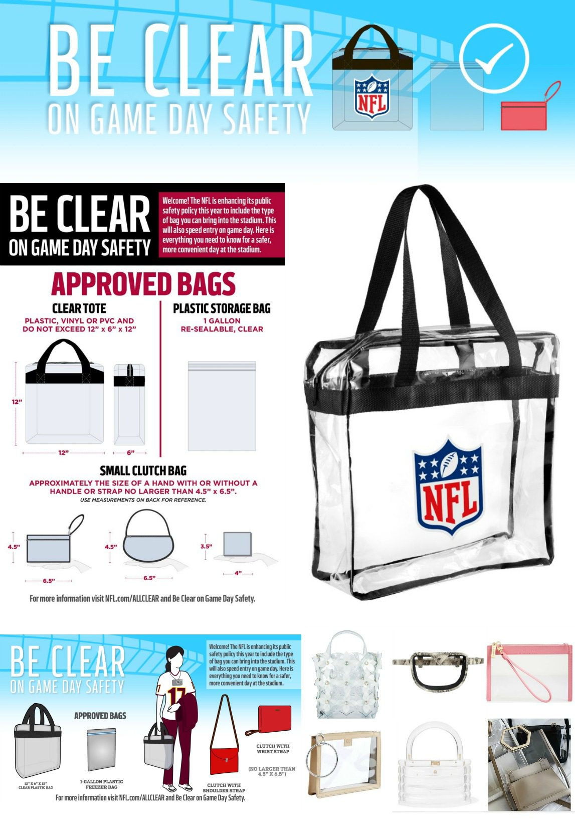 NFL All Clear Policy Football Stadium Clear Bags Divine Lifestyle
