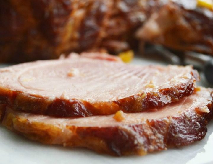 Maple Glazed Ham with Pomegranate Pineapple Reduction
