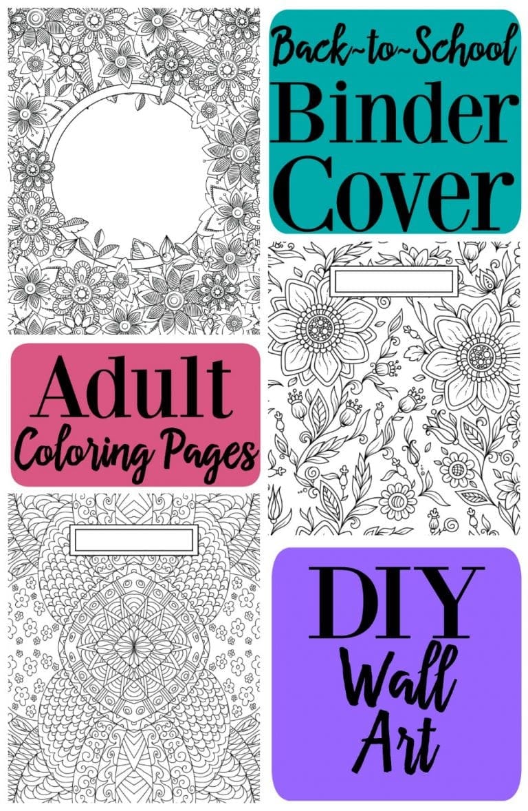 Back to School Binder Cover Adult Coloring Pages