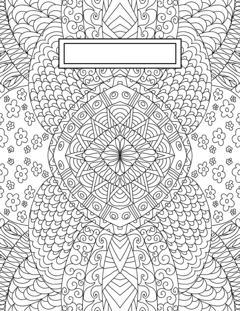 Back to School Binder Cover Adult Coloring Pages