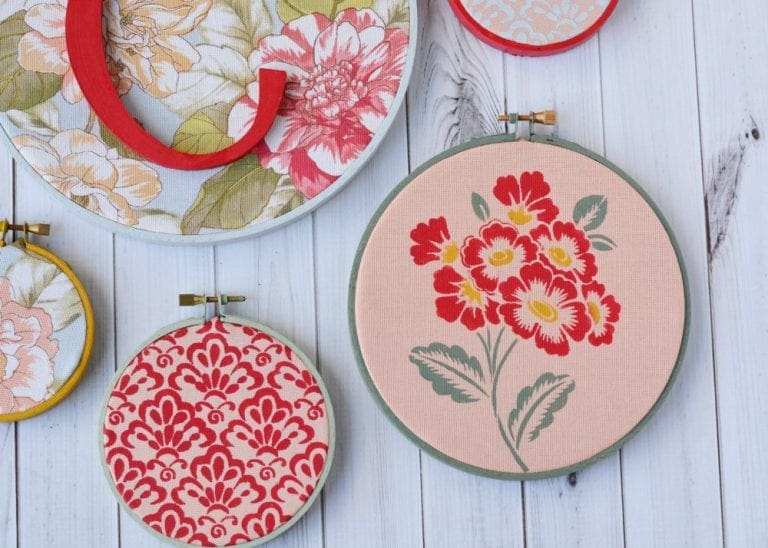 DIY Embroidery Hoop Gallery Wall with Fabric, Stencils and Paint DIY Embroidery Hoop Gallery Wall with Fabric, Stencils and Paint