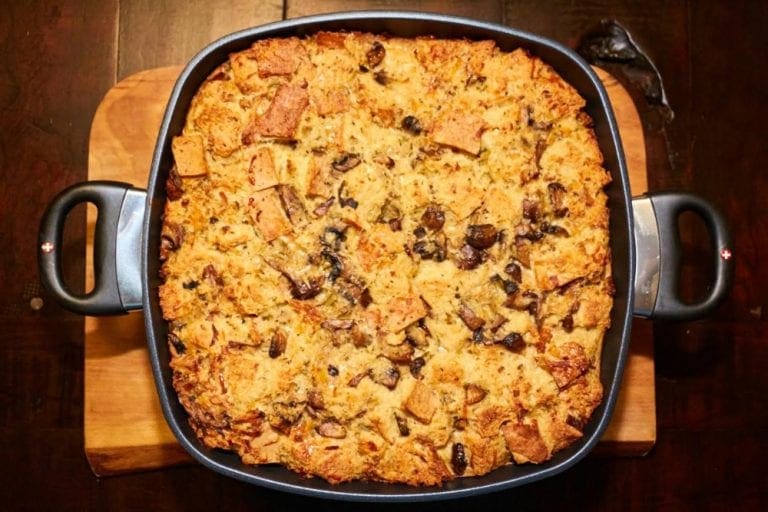Savory Wild Mushroom Bread Pudding Recipe for the Holidays