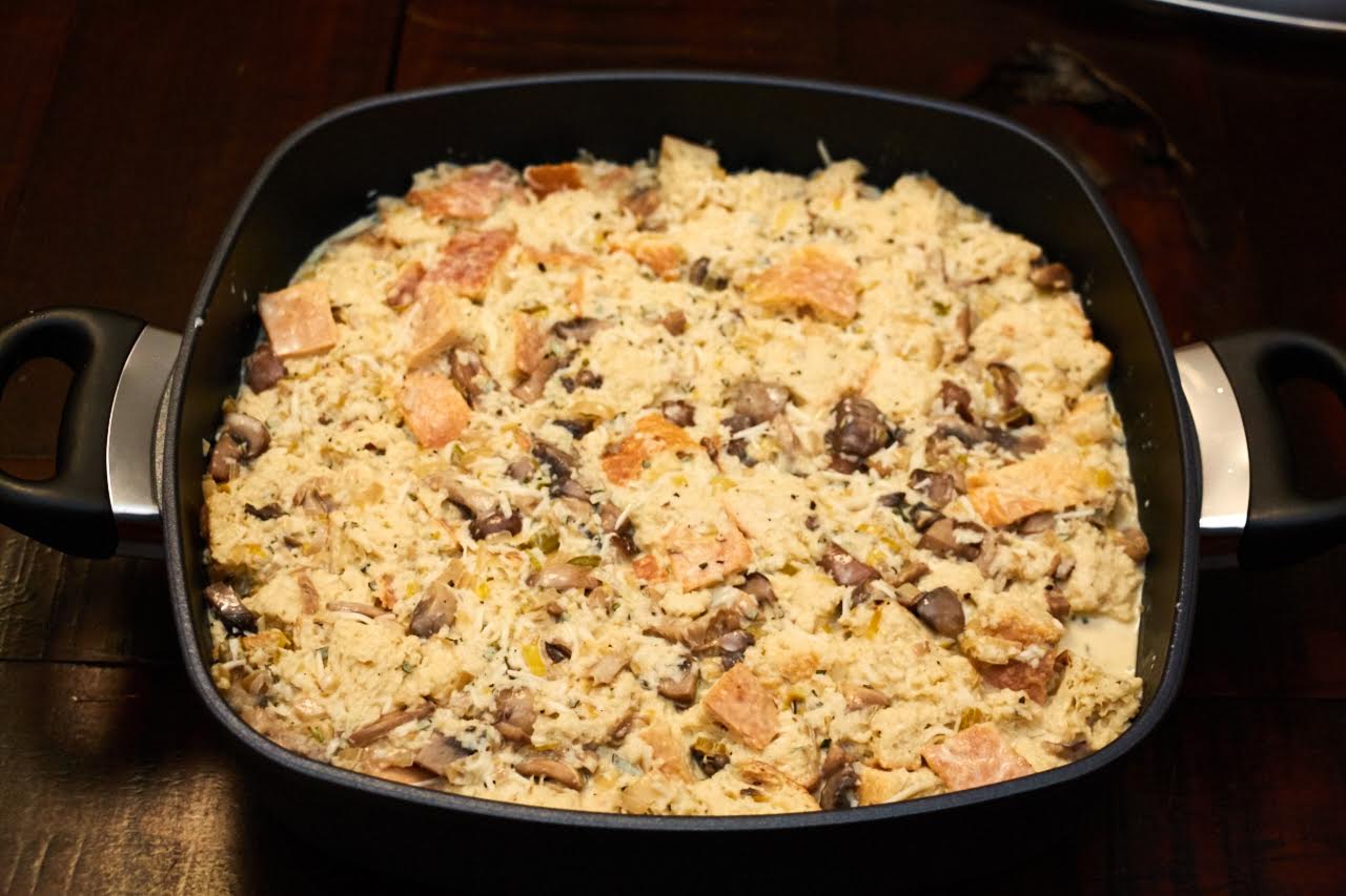 Savory Wild Mushroom Bread Pudding Recipe for the Holidays
