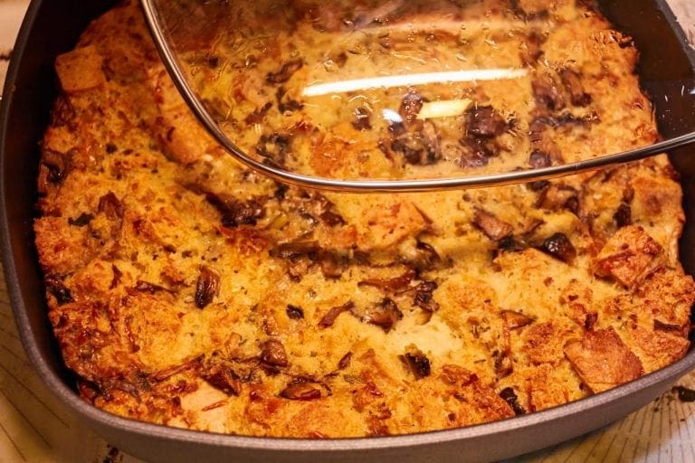 Savory Wild Mushroom Bread Pudding Recipe for the Holidays