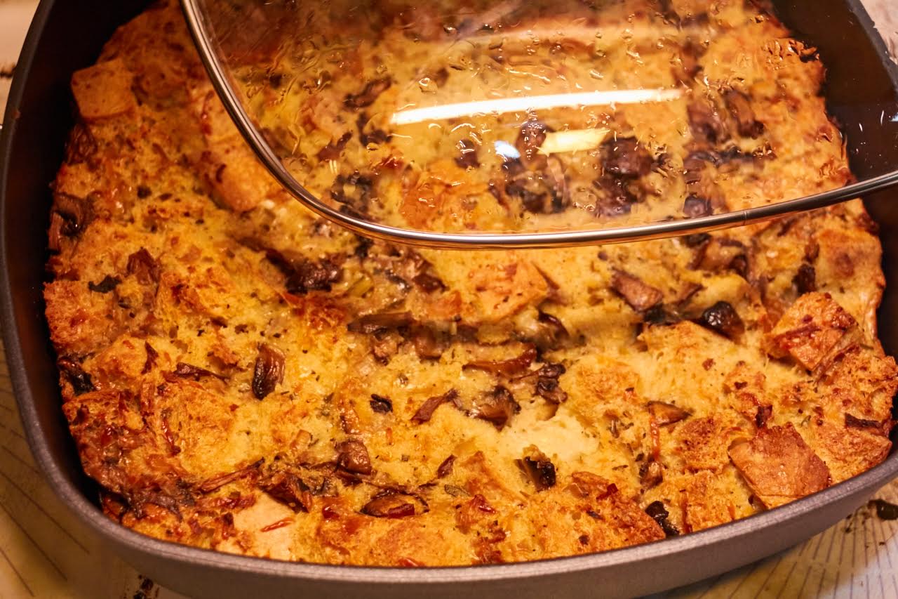 Savory Wild Mushroom Bread Pudding Recipe for the Holidays