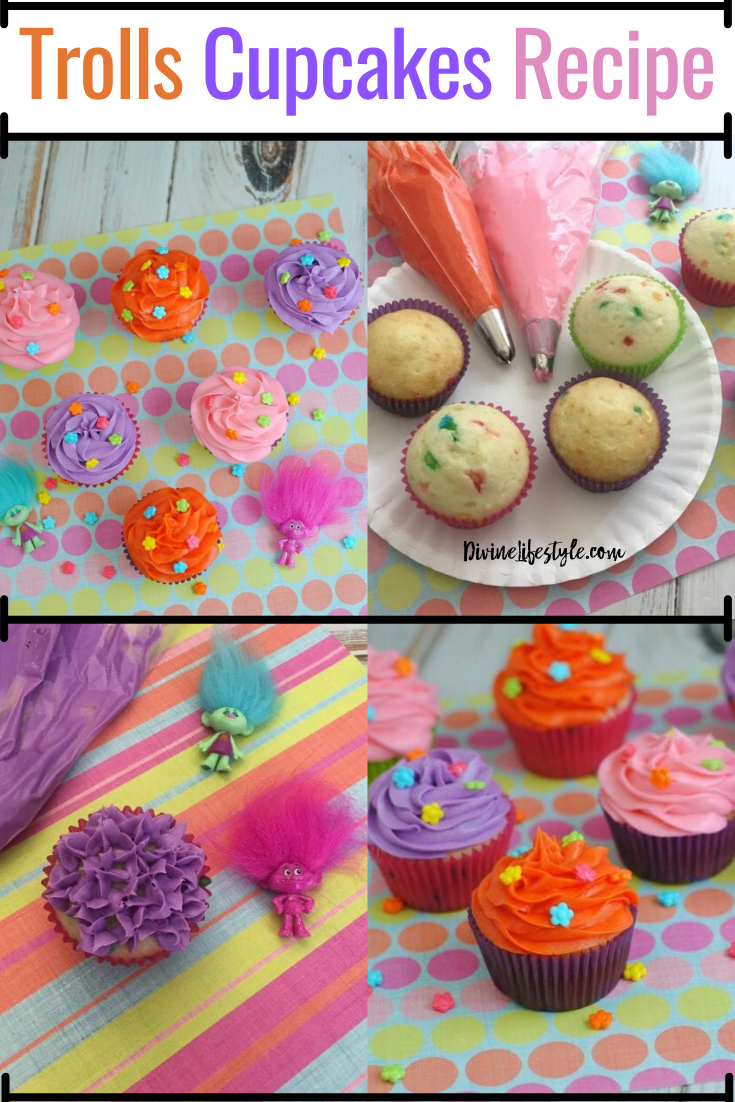 Trolls Cupcakes Recipe Dessert Dreamworks Divine Lifestyle