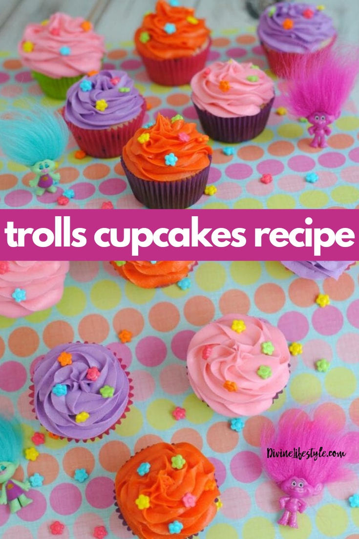 Trolls Cupcakes Recipe Dessert Dreamworks Divine Lifestyle