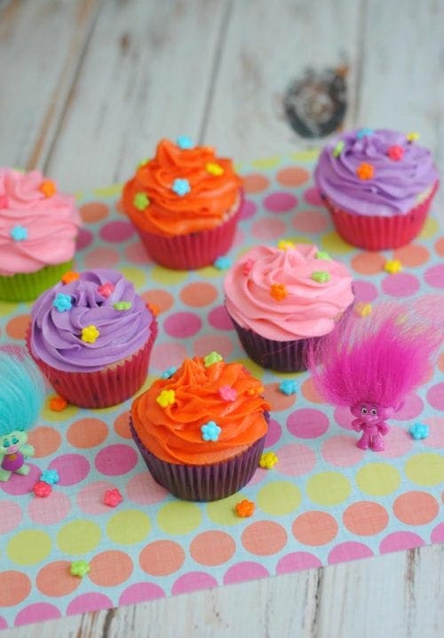 Trolls Cupcakes Recipe Dessert Dreamworks Divine Lifestyle