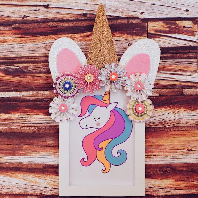DIY Unicorn Picture Frame Teacher Appreciation Kids Party Craft