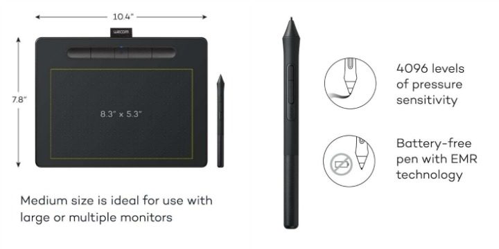 Wacom Intuos Bluetooth Creative Pen Tablet Wireless
