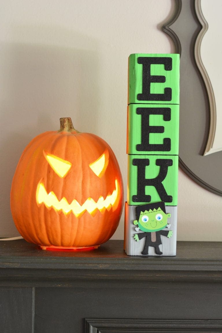 Easy Halloween DIY: EEK Wood Blocks Divine Lifestyle