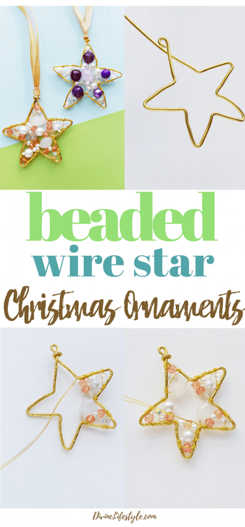 DIY Beaded Wire Star Christmas Ornament Christmas
