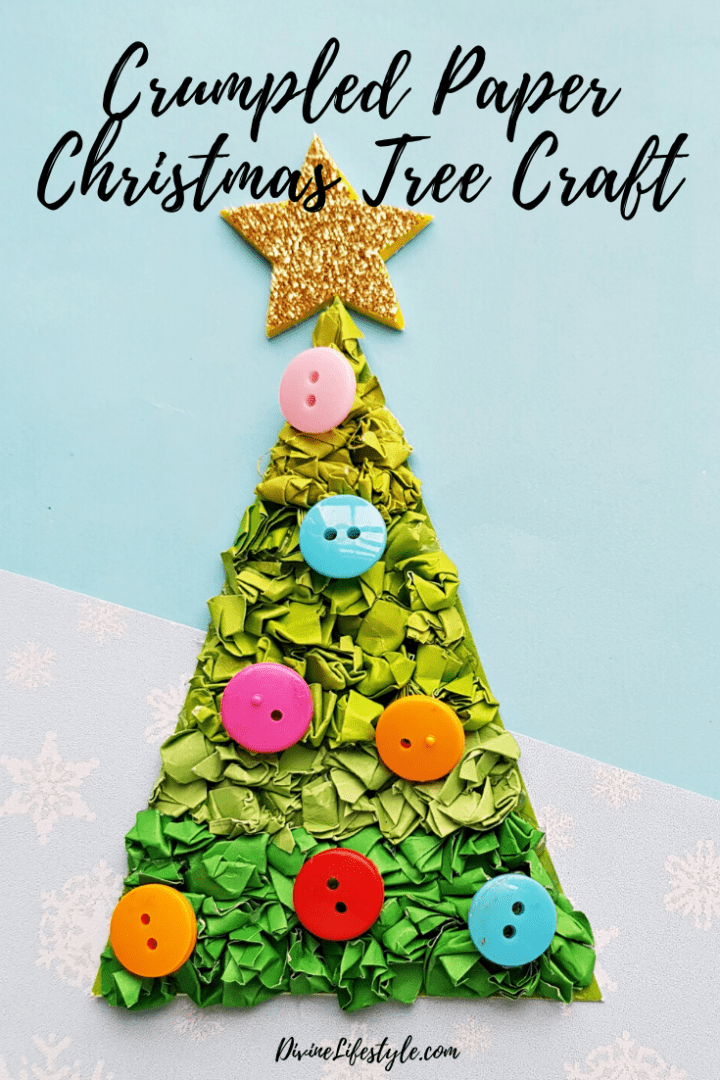 DIY Crumpled Paper Christmas Tree Craft Holiday Decor