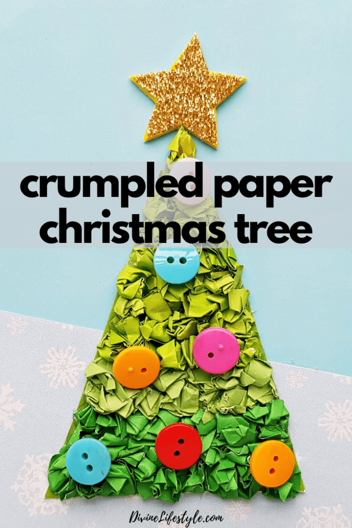 DIY Crumpled Paper Christmas Tree Craft Holiday Decor