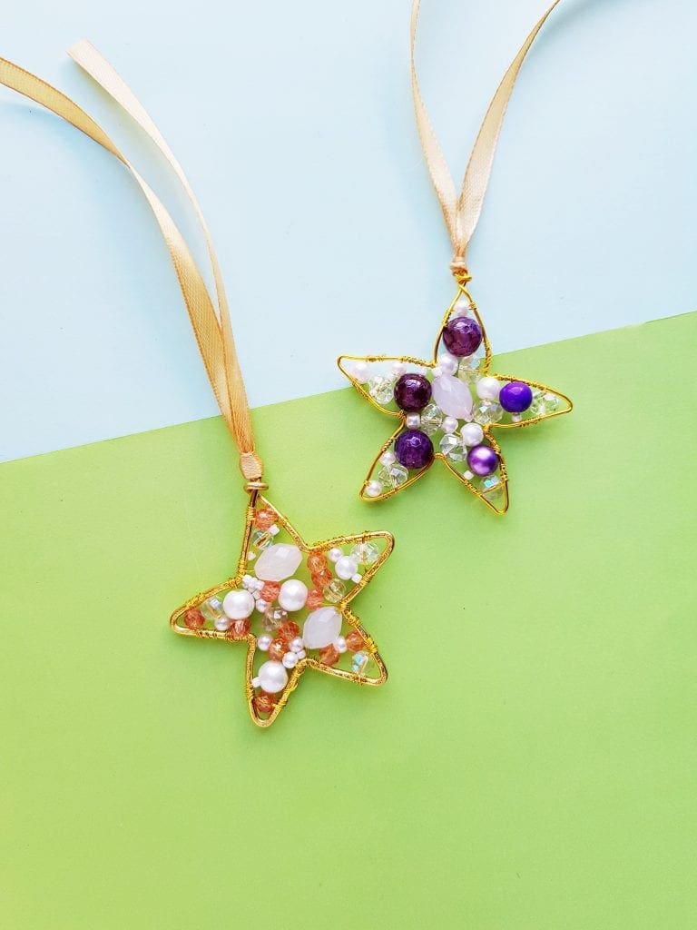 DIY Beaded Wire Star Christmas Ornament Christmas