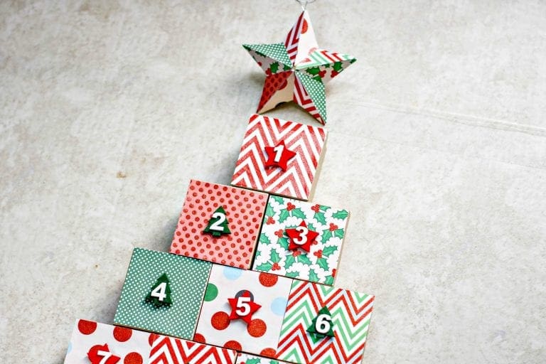 DIY Christmas Tree Advent Calendar Paper Mache Boxes
