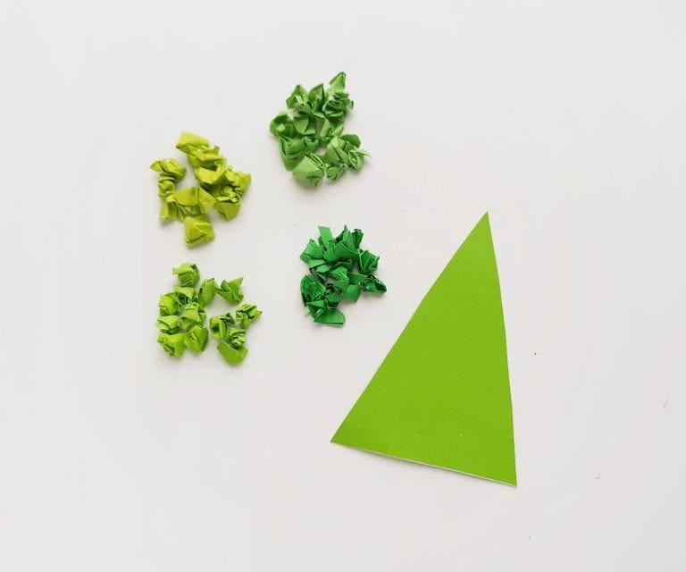 DIY Crumpled Paper Christmas Tree Craft Holiday Decor