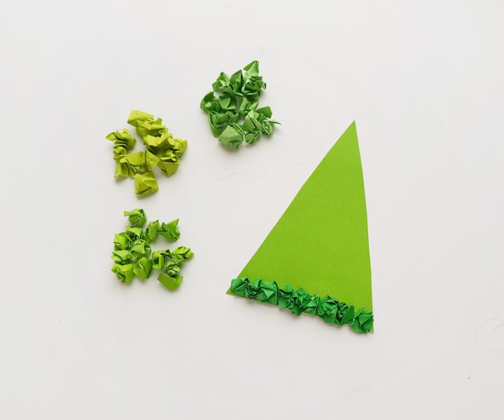 DIY Crumpled Paper Christmas Tree Craft Holiday Decor