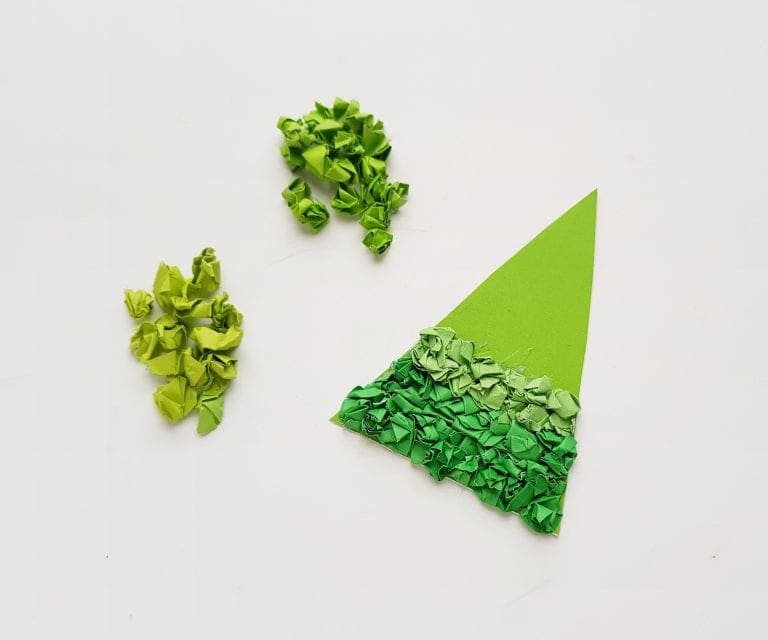 DIY Crumpled Paper Christmas Tree Craft Holiday Decor