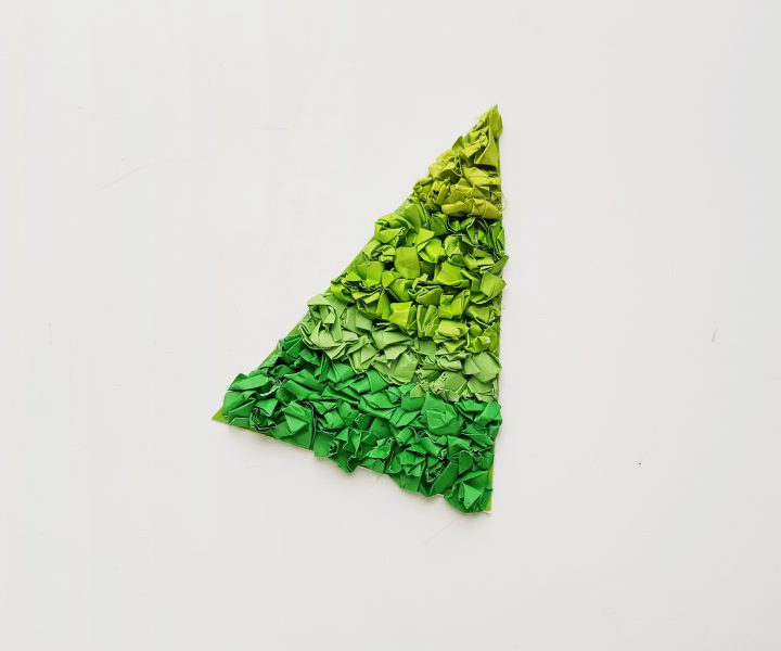 DIY Crumpled Paper Christmas Tree Craft Holiday Decor