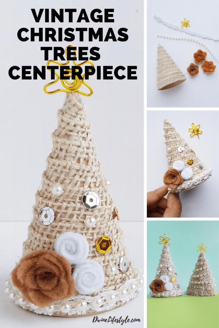 DIY Mini Vintage Christmas Trees Centerpiece Holiday Craft