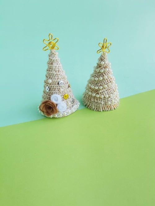 DIY Mini Vintage Christmas Trees Centerpiece Holiday Craft
