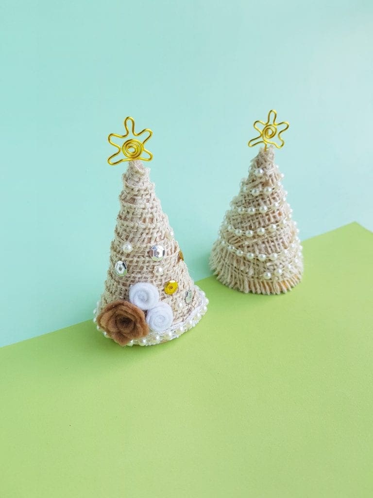 DIY Mini Vintage Christmas Trees Centerpiece Holiday Craft