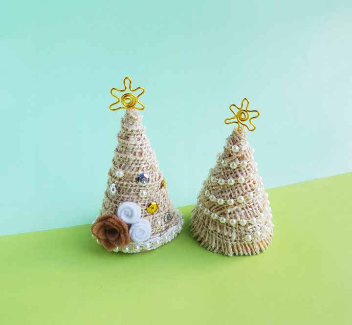 DIY Mini Vintage Christmas Trees Centerpiece Holiday Craft