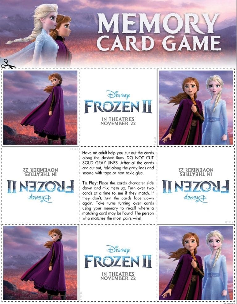 FROZEN II Printables Recipes Activity Sheets and Games Disney