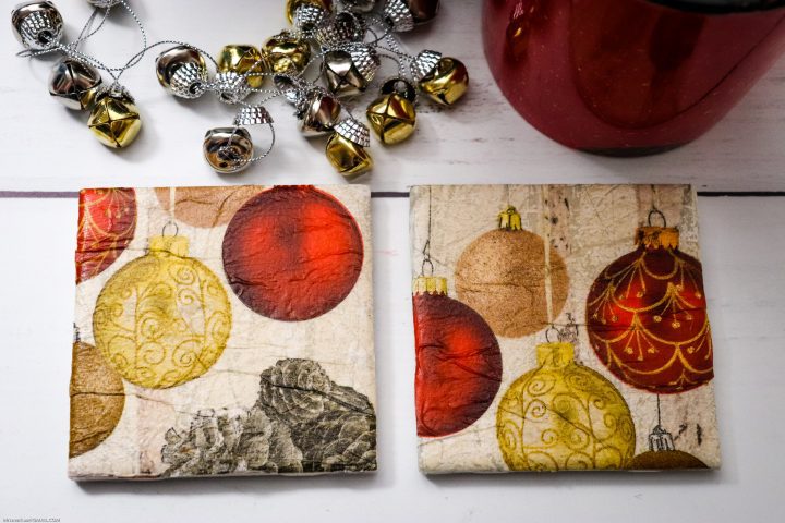 DIY Christmas Ornament Tile Coasters Divine Lifestyle