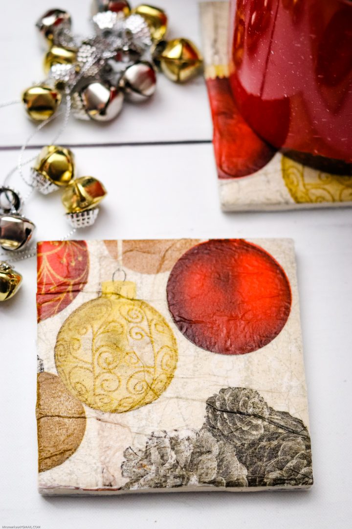 DIY Christmas Ornament Tile Coasters Divine Lifestyle