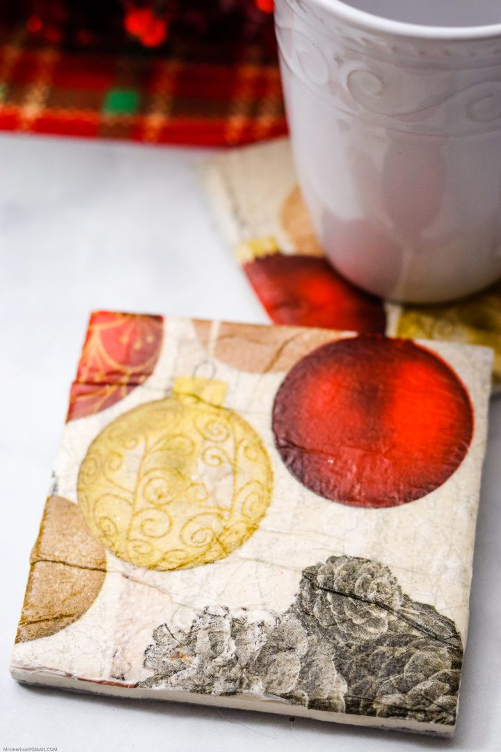 DIY Christmas Ornament Tile Coasters Divine Lifestyle