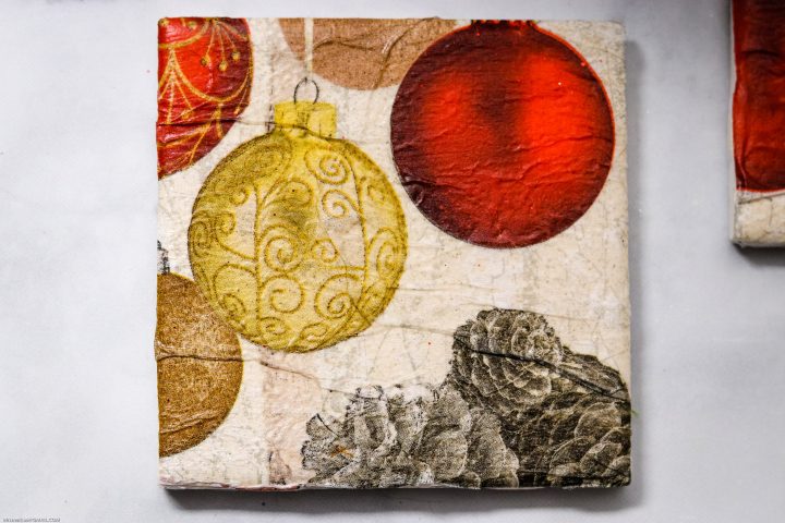 DIY Christmas Ornament Tile Coasters Divine Lifestyle
