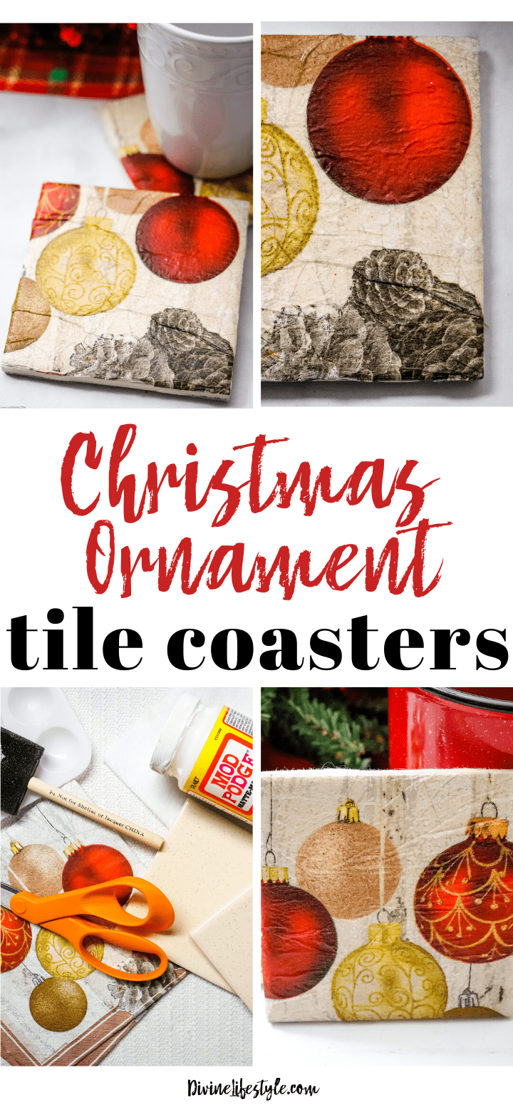 DIY Christmas Ornament Tile Coasters Divine Lifestyle