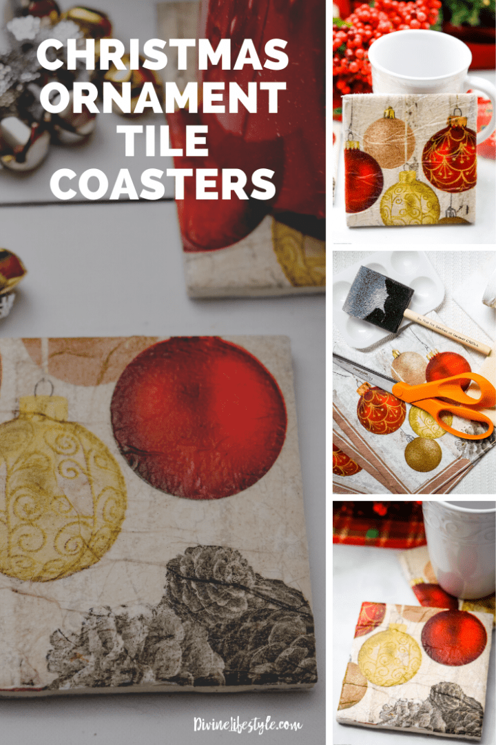DIY Christmas Ornament Tile Coasters Divine Lifestyle