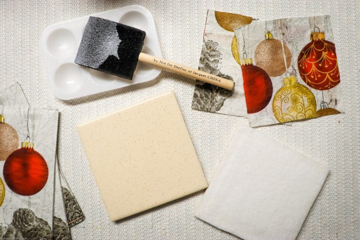 DIY Christmas Ornament Tile Coasters Divine Lifestyle
