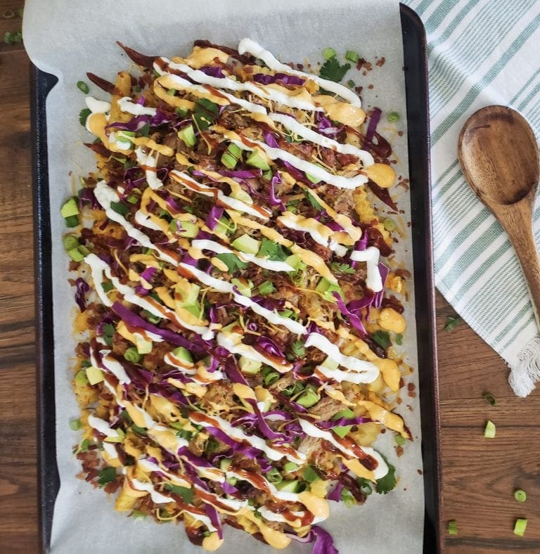 BBQ Pulled Pork Nachos Recipe Cowboy Nachos Divine Lifestyle