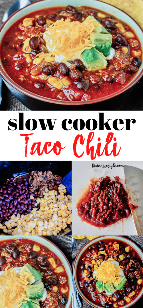 Crockpot Taco Chili Slow Cooker Recipe Dinner Recipe