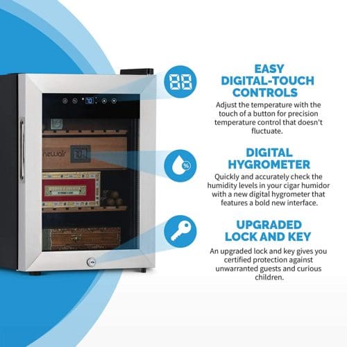 Newair 250 Count Electronic Cigar Humidor Stainless Steel