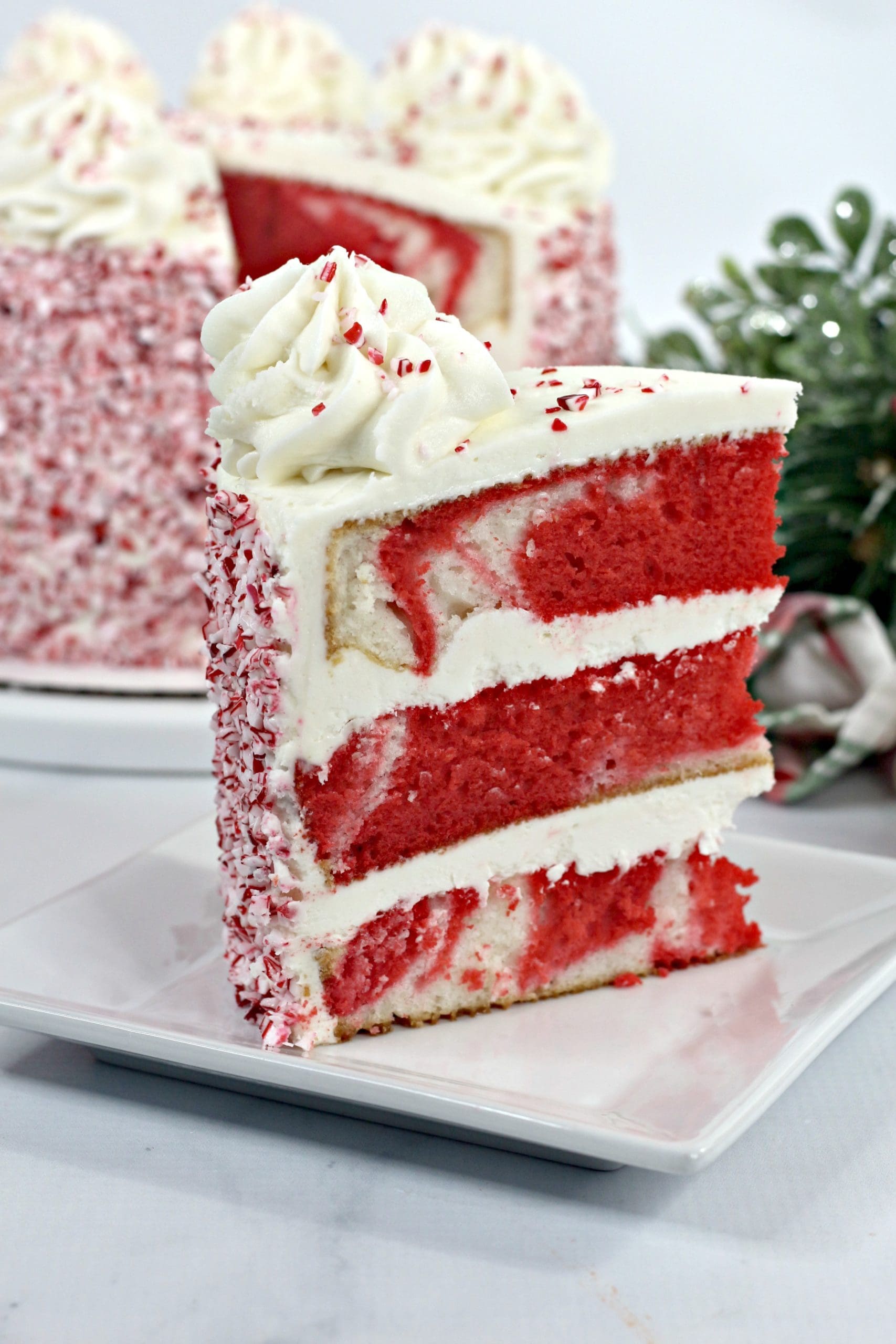 White Candy Cane Layered Cake Dessert Recipe Divine Lifestyle