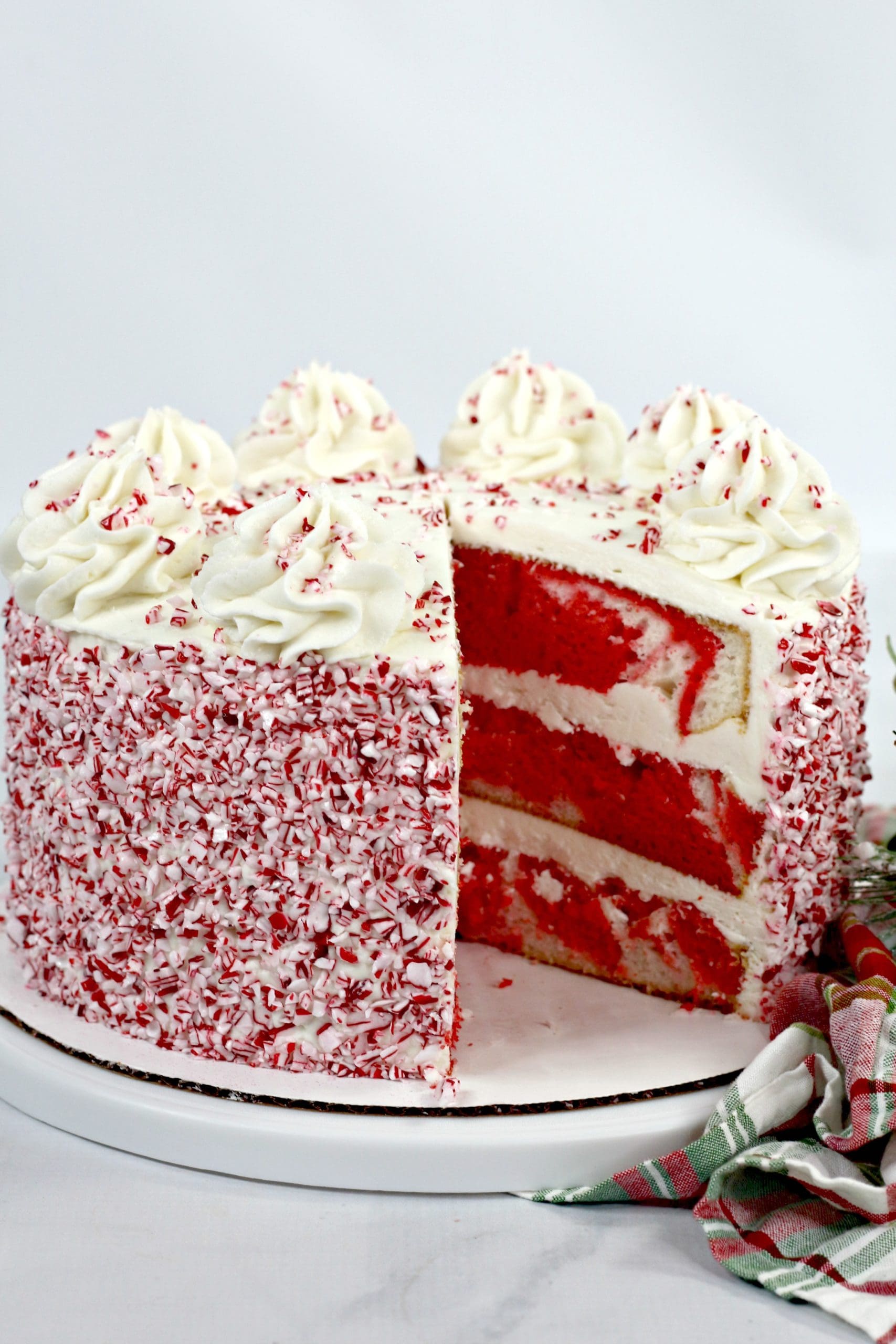 White Candy Cane Layered Cake Dessert Recipe Divine Lifestyle