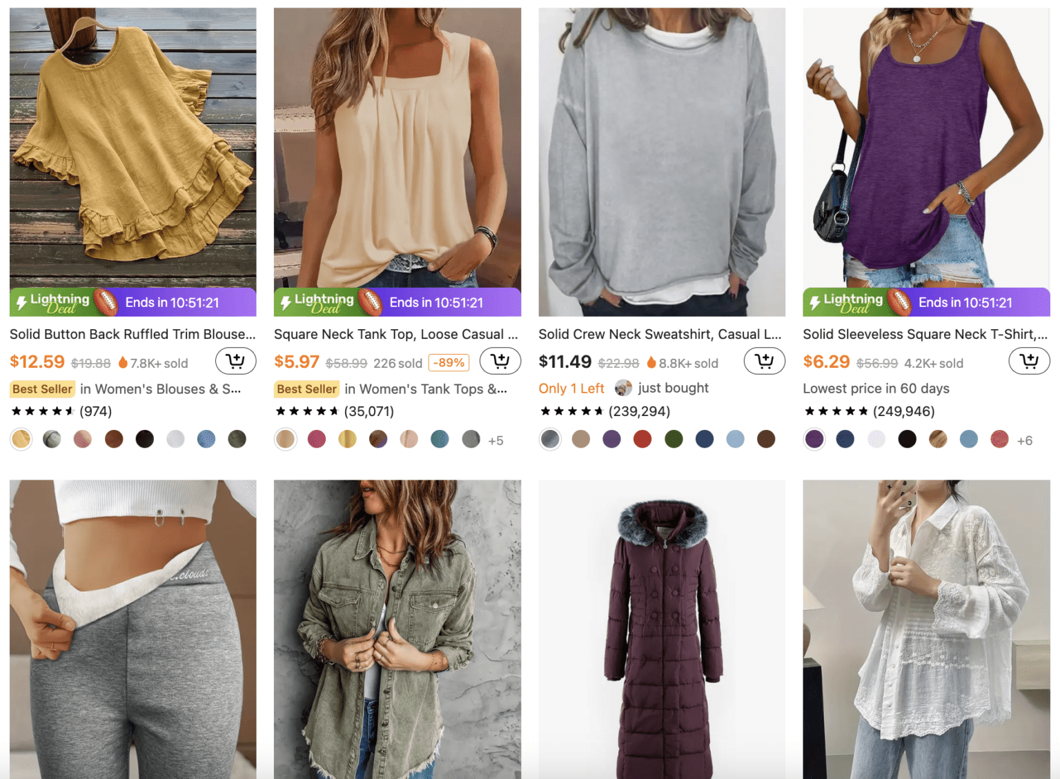 Women's Temu Clothing