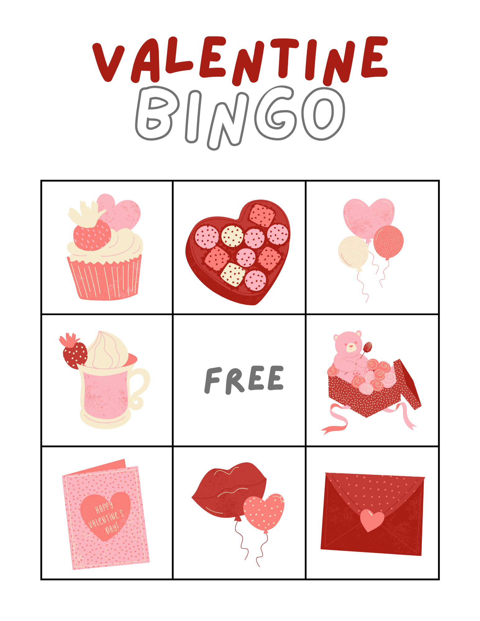 Valentine's Day Bingo Printable