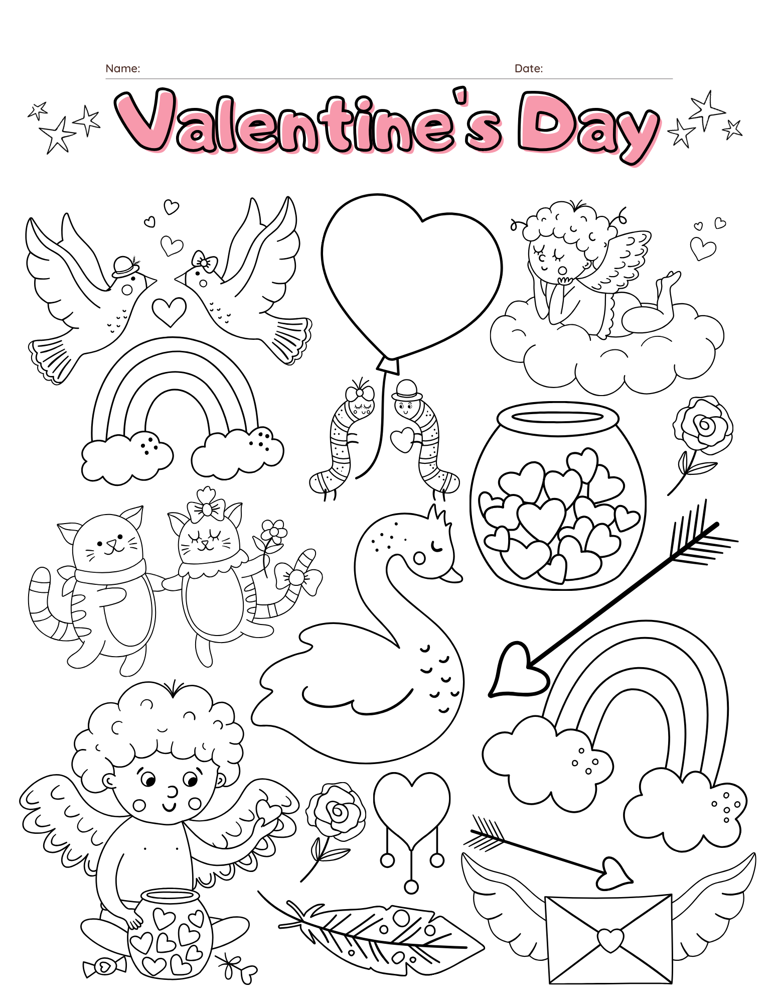 Valentine's Day Printable Coloring Pages