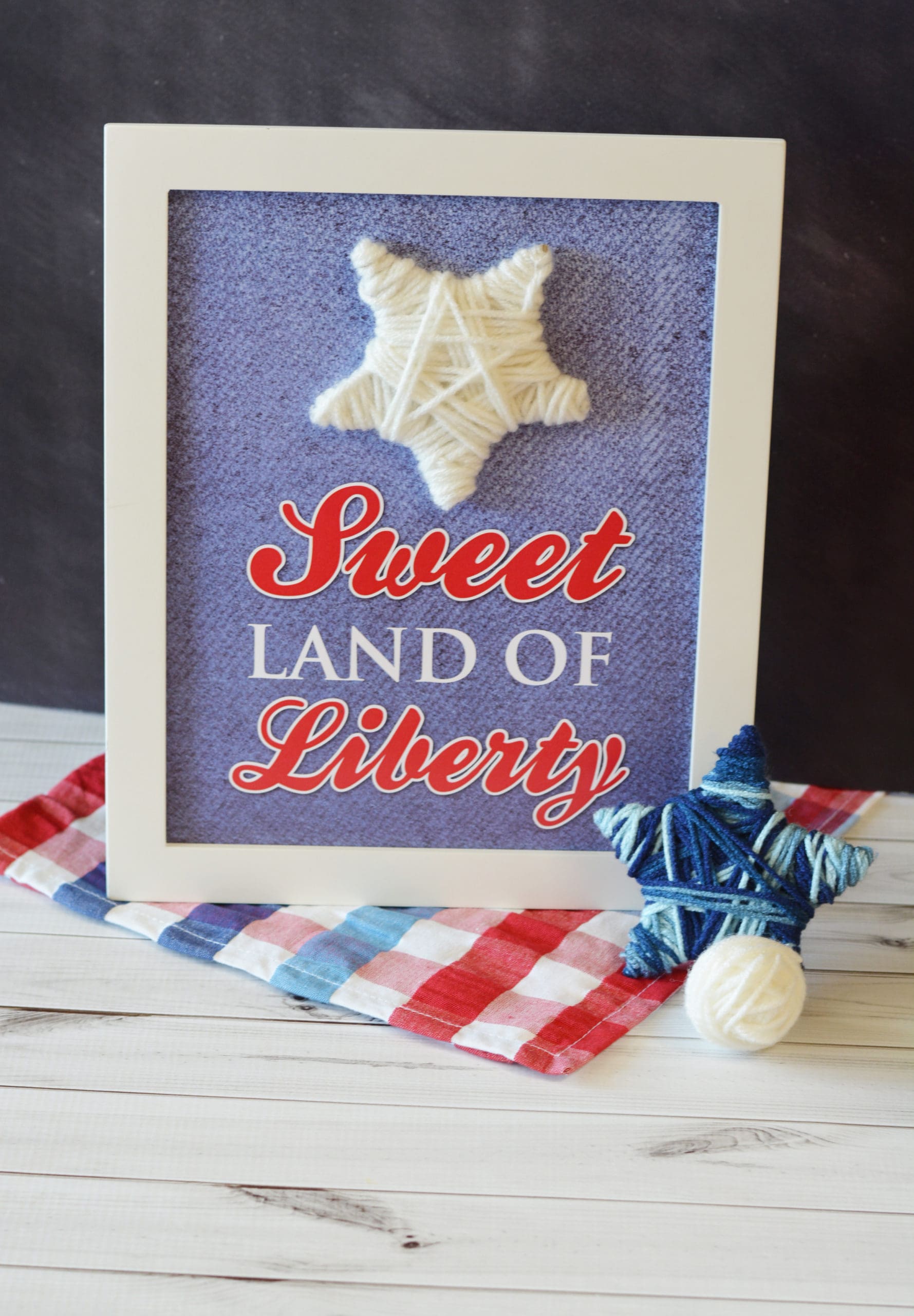 DIY Americana Artwork Sweet Liberty Picture Frame Craft