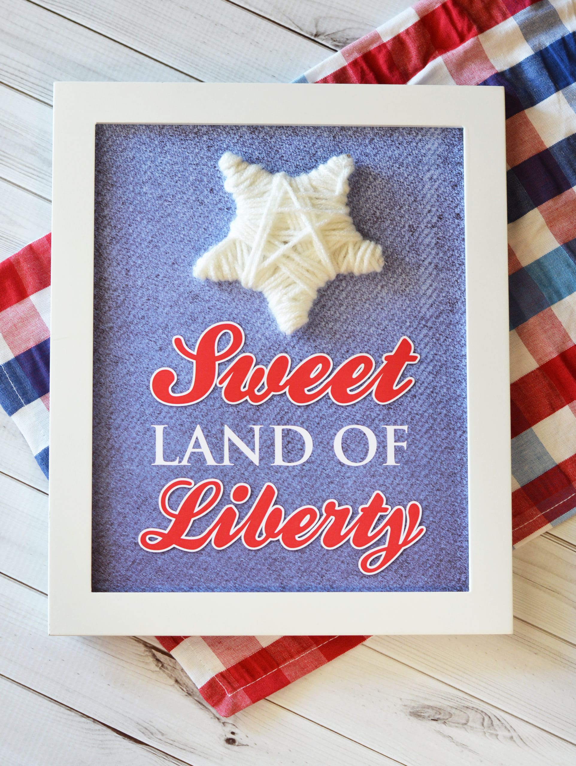 DIY Americana Artwork Sweet Liberty Picture Frame Craft