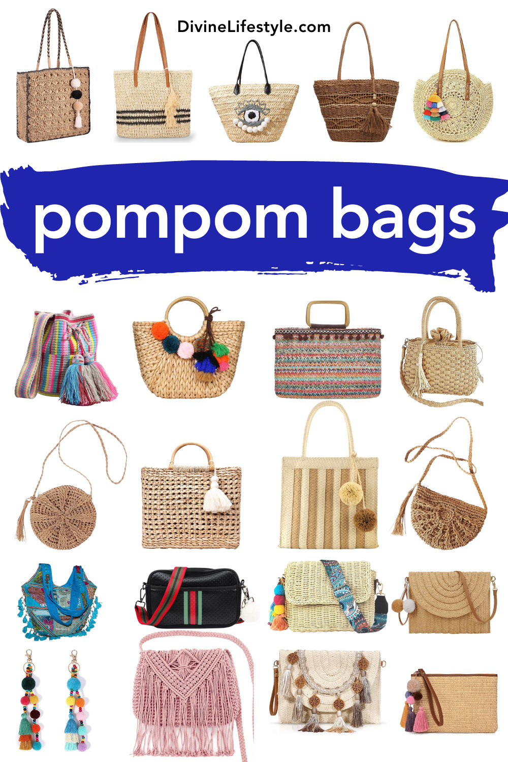 Pom Pom Bags Spring Season Summer Handbag Purse Totes